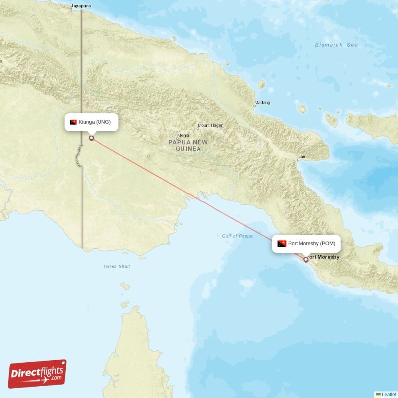 Direct flights from Port Moresby to Kiunga, POM to UNG non-stop ...