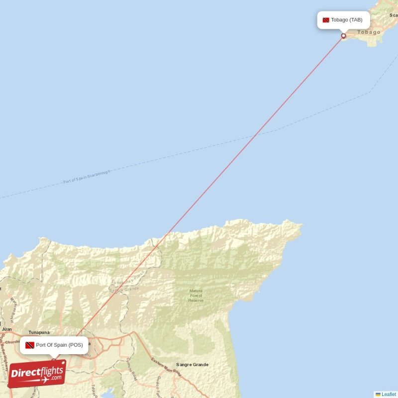 Direct flights from Port Of Spain to Tobago, POS to TAB non-stop ...
