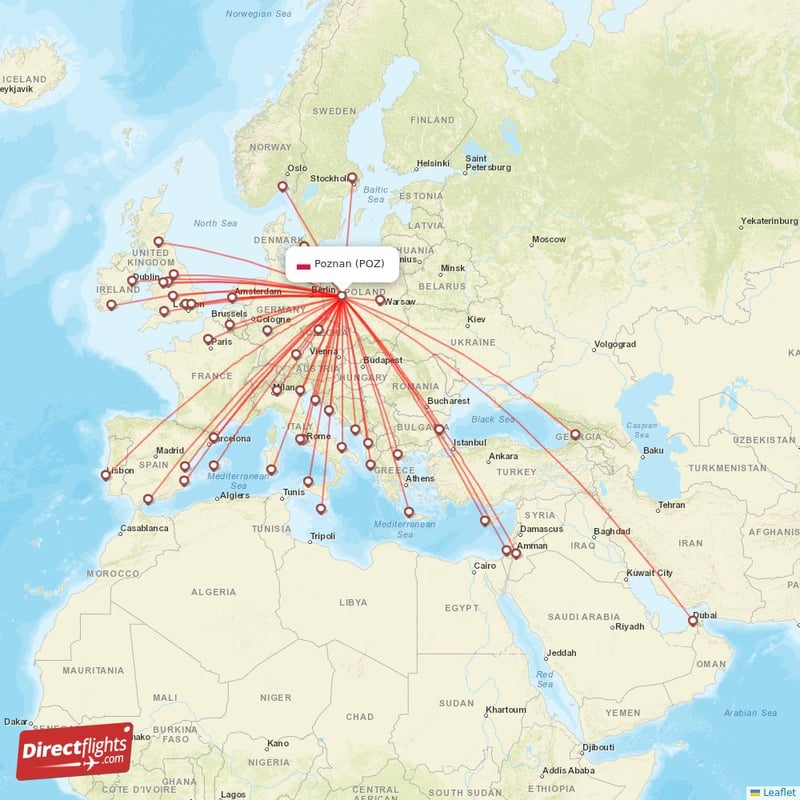 Direct flights to Poznan - POZ, Poland - Directflights.com