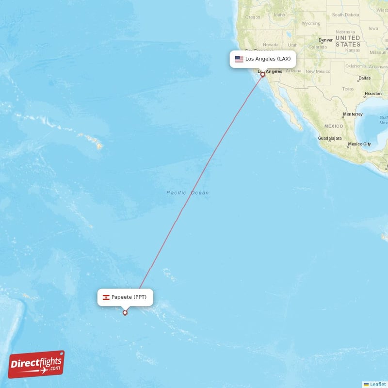 Direct flights from Papeete to Los Angeles, PPT to LAX non-stop - Directflights.com