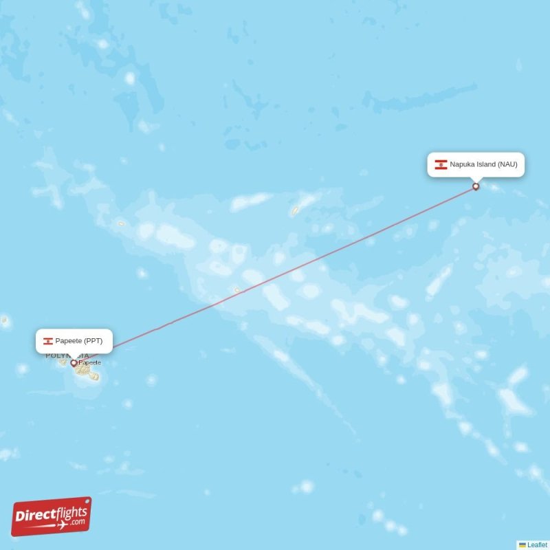Direct flights from Napuka Island to Papeete, NAU to PPT non-stop ...