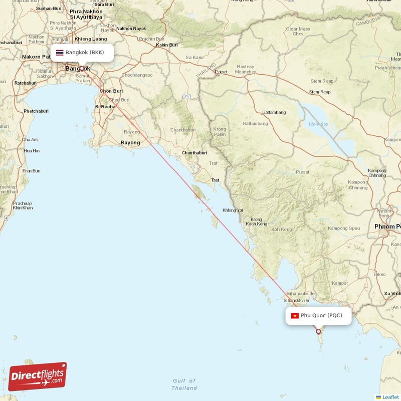 Direct flights from Phu Quoc to Bangkok, PQC to BKK non-stop - Directflights.com