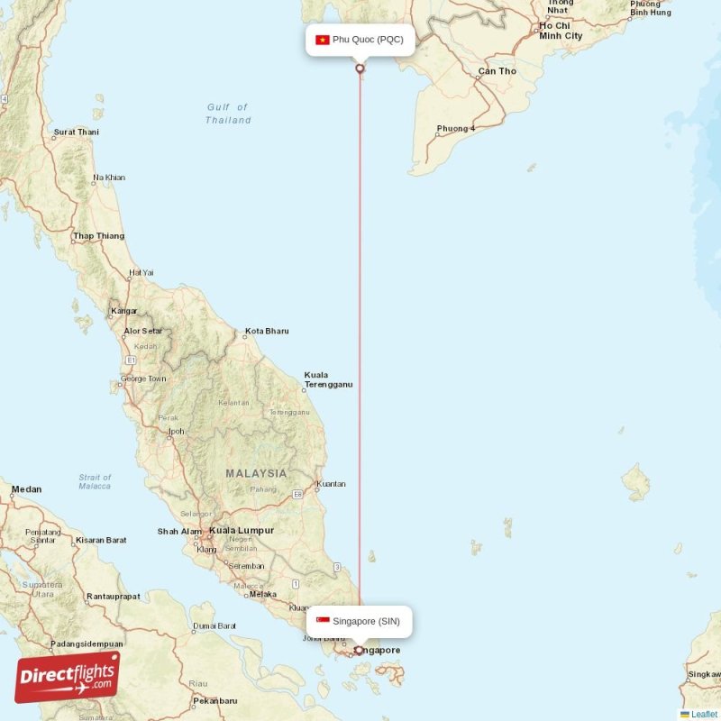 Direct flights from Phu Quoc to Singapore (PQC-SIN) - Directflights.com