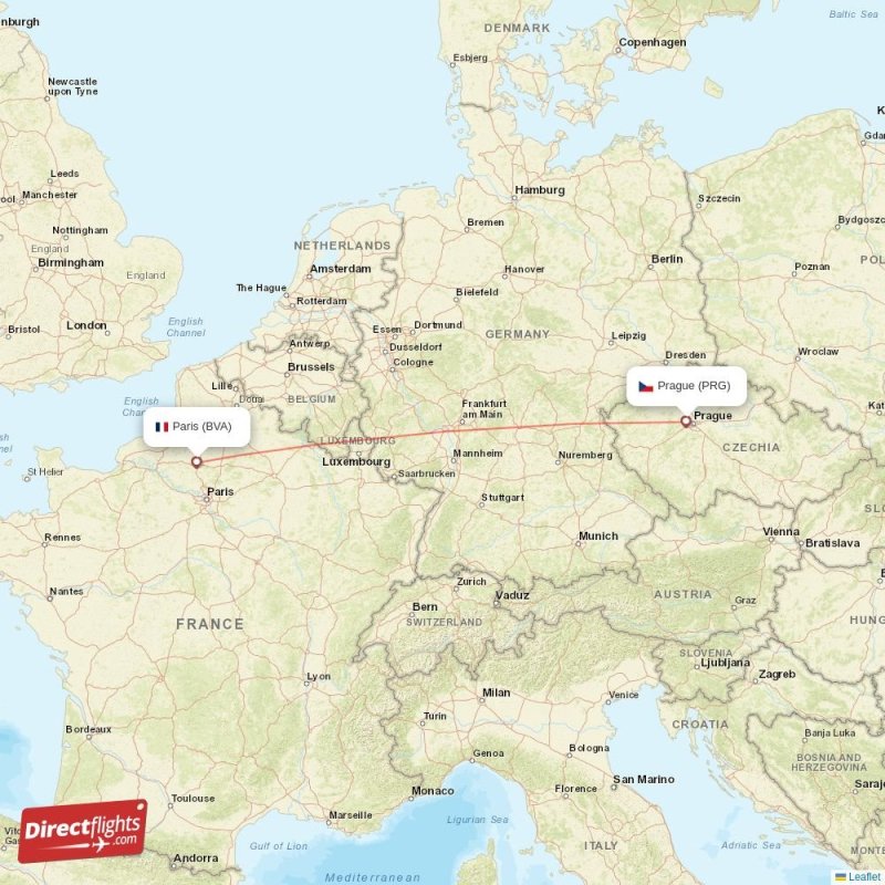 Direct flights from Prague to Paris (PRG-BVA) - Directflights.com
