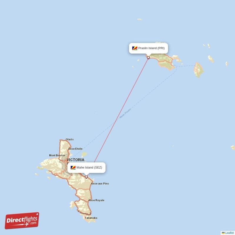 Direct flights from Praslin Island - 1 destinations - PRI, Seychelles ...