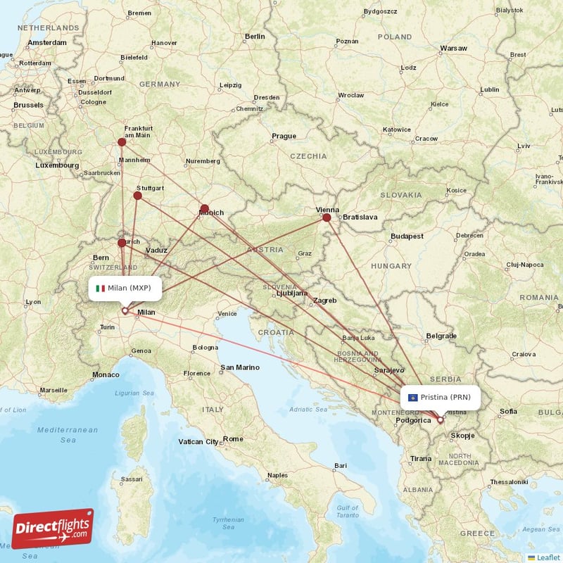 Direct flights from Pristina to Milan, PRN to MXP non-stop ...