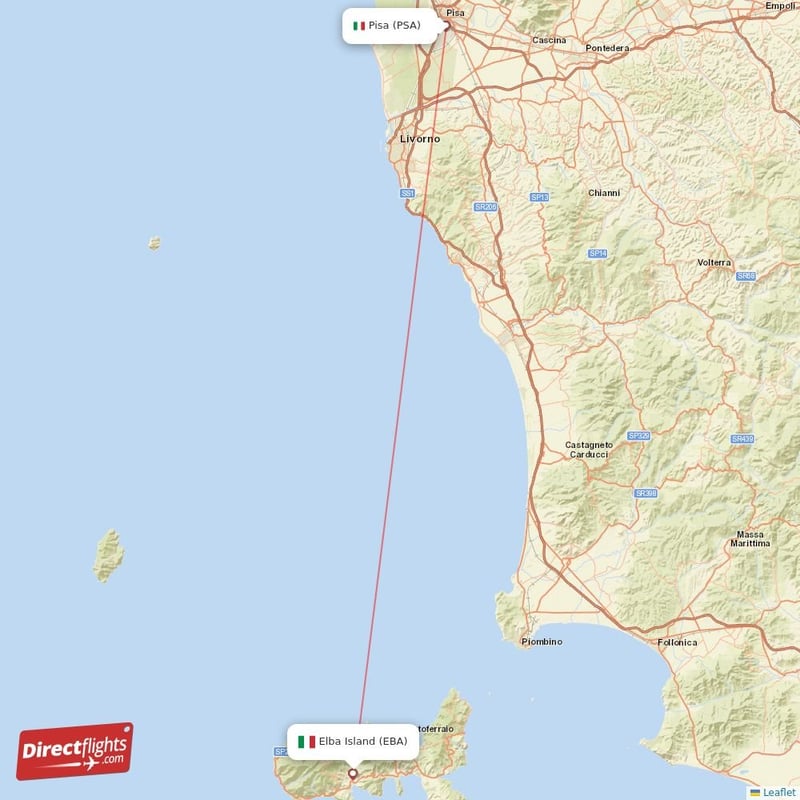 Direct flights from Pisa to Elba Island, PSA to EBA non-stop - Directflights.com