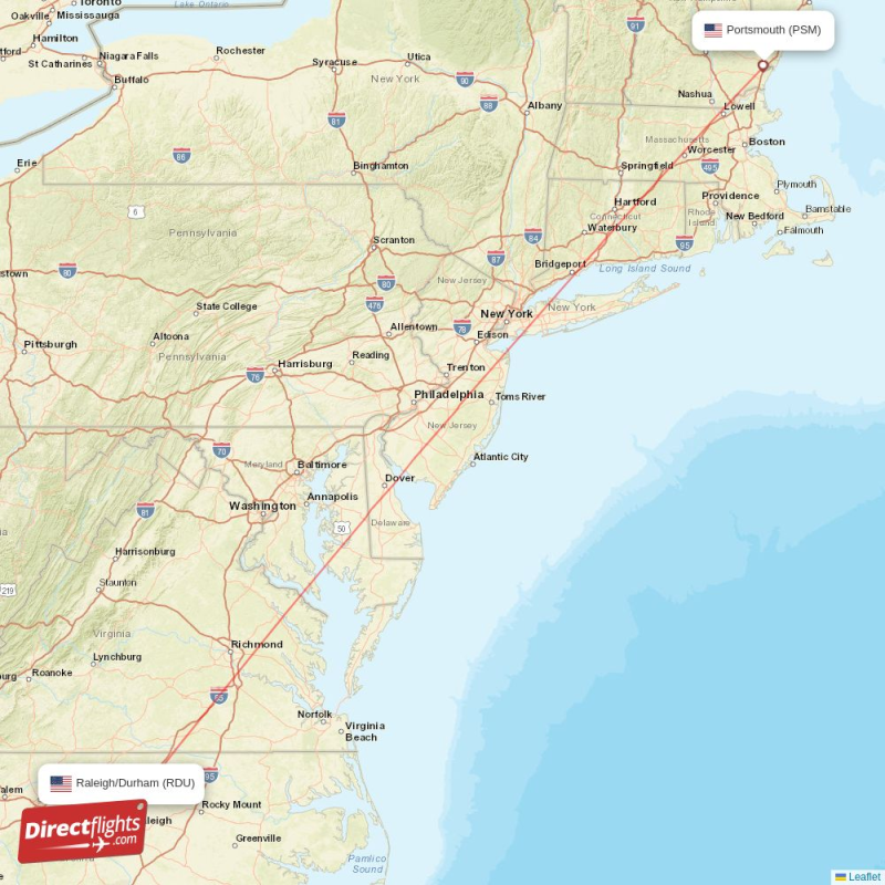 Direct flights from Portsmouth to Raleigh/Durham (PSM-RDU ...