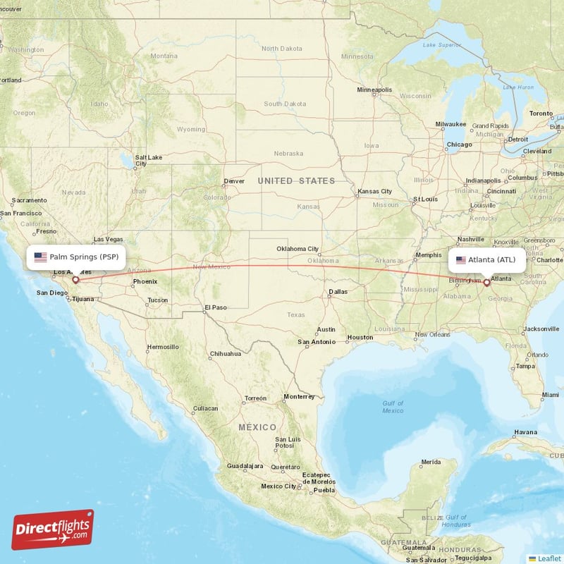 Direct flights from Palm Springs to Atlanta, PSP to ATL non-stop - Directflights.com