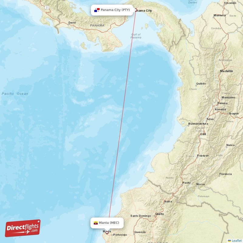 Direct flights from Panama City to Manta, PTY to MEC non-stop ...