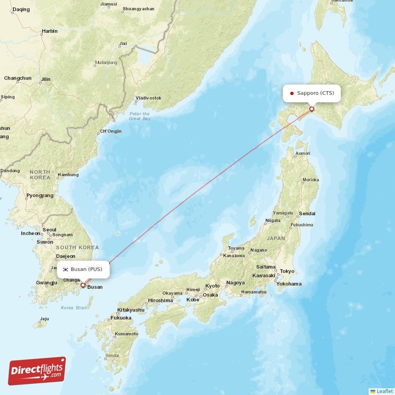 Direct flights from Busan to Sapporo, PUS to CTS non-stop - Directflights.com