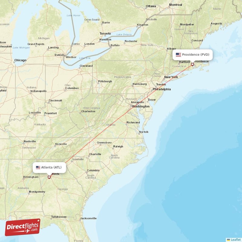 Direct flights from Providence to Atlanta, PVD to ATL non-stop - Directflights.com