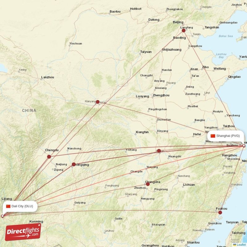 Direct flights from Shanghai to Dali City, PVG to DLU non-stop ...
