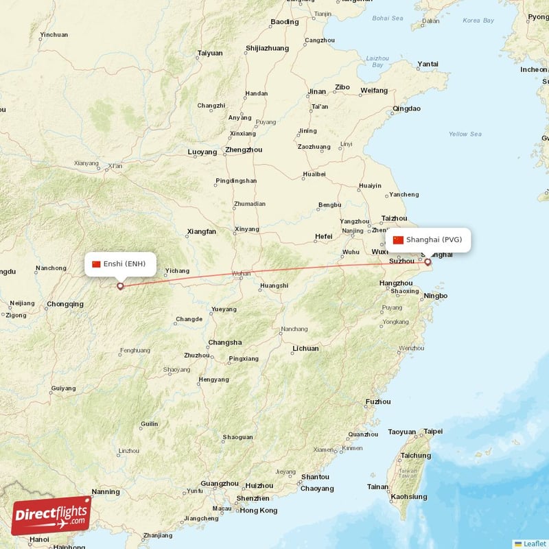 Direct flights from Shanghai to Enshi, PVG to ENH non-stop ...