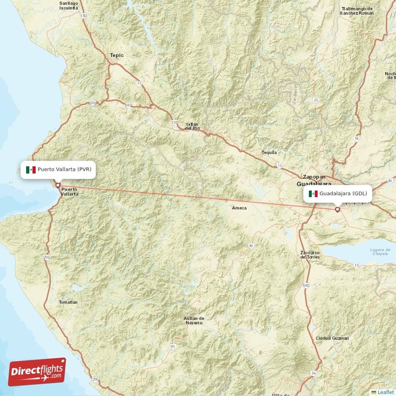 Direct flights from Puerto Vallarta to Guadalajara, PVR to GDL non-stop ...