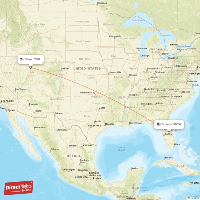 Direct flights from Provo to Orlando, PVU to MCO non-stop - Directflights.com