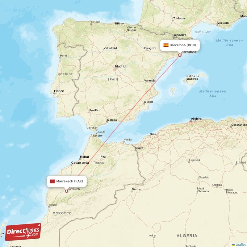 Direct flights from Marrakech to Barcelona, RAK to BCN non-stop - Directflights.com