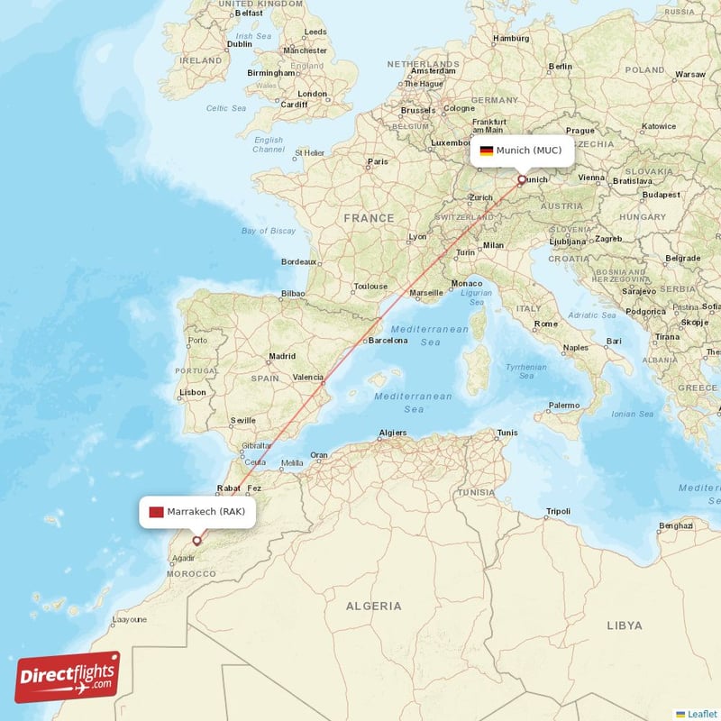Direct flights from Marrakech to Munich, RAK to MUC non-stop - Directflights.com