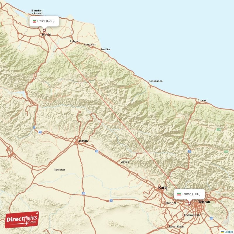 Direct flights from Rasht to Tehran, RAS to THR non-stop ...