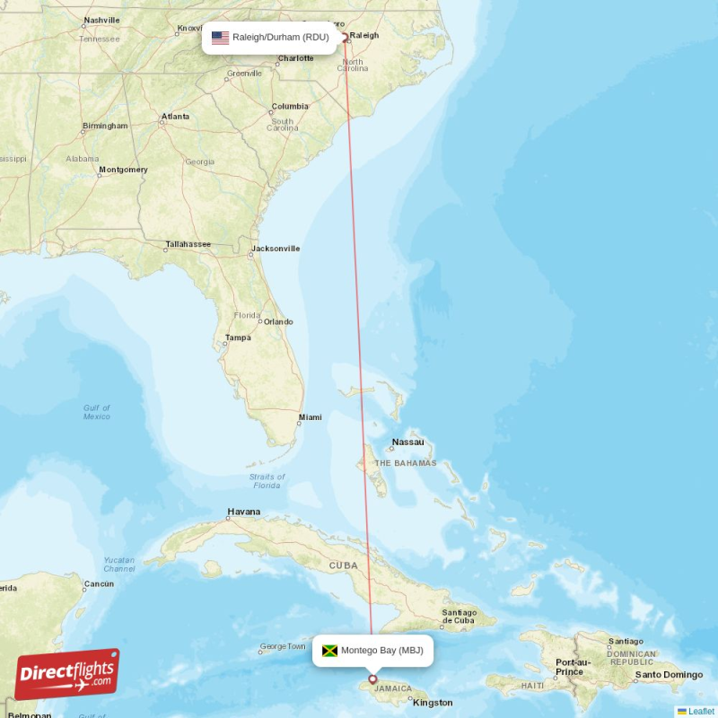 Direct flights from Raleigh/Durham to Montego Bay (RDU-MBJ ...