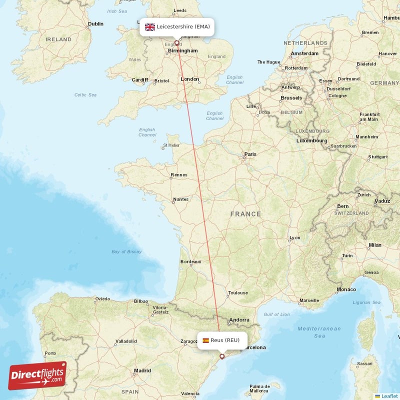 Direct flights from Reus to Leicestershire, REU to EMA non-stop ...