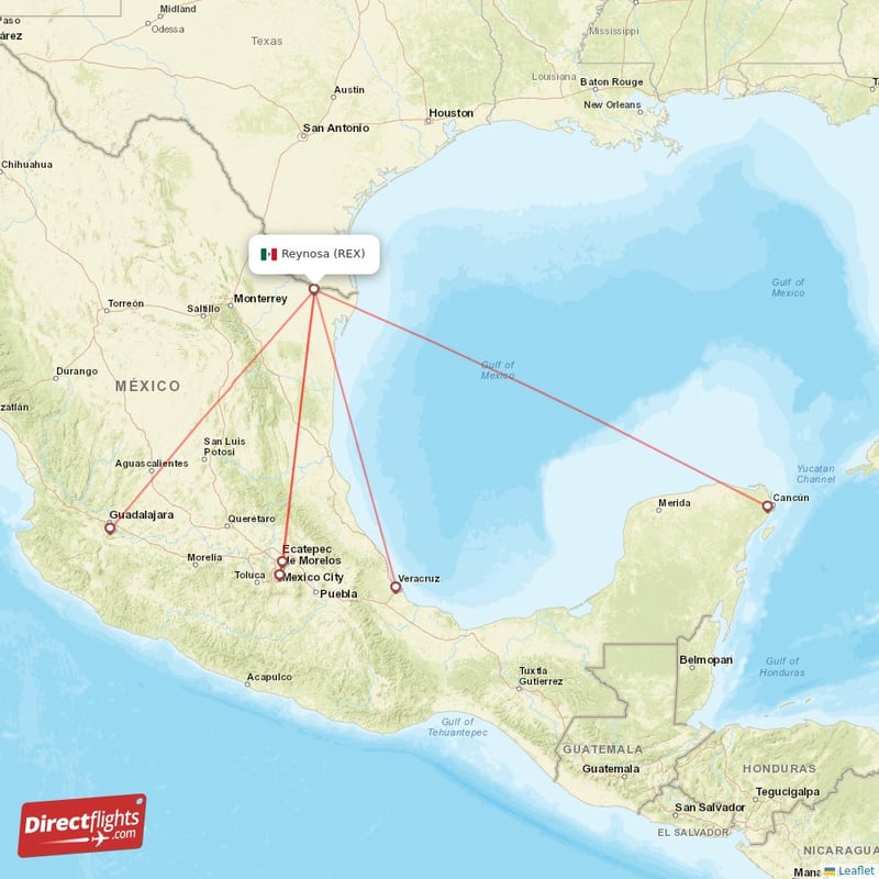 Direct flights from Reynosa - 5 destinations - REX, Mexico ...