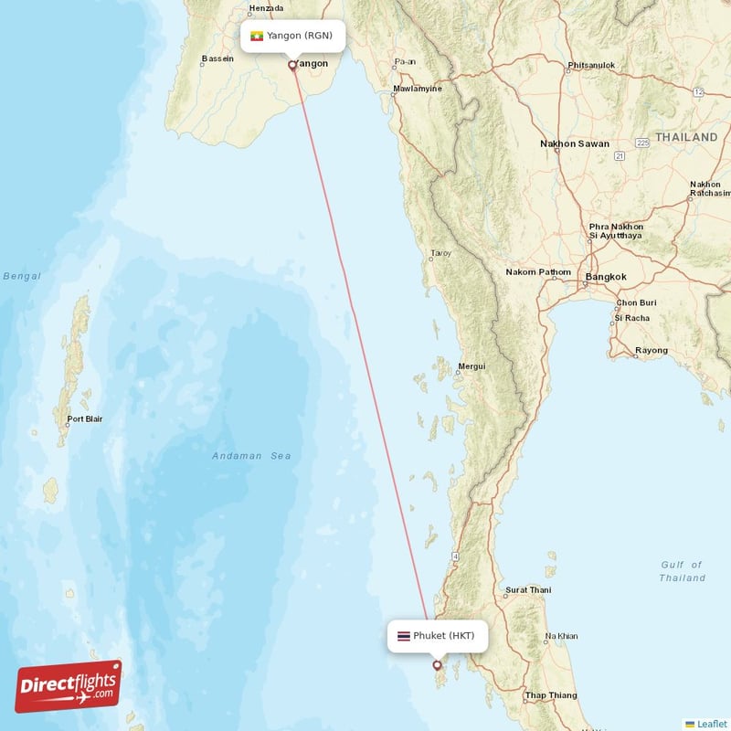 Direct flights from Yangon to Phuket, RGN to HKT non-stop - Directflights.com