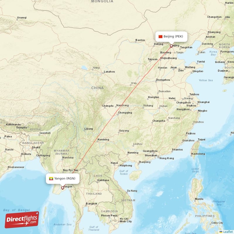 Direct flights from Yangon to Beijing, RGN to PEK non-stop - Directflights.com