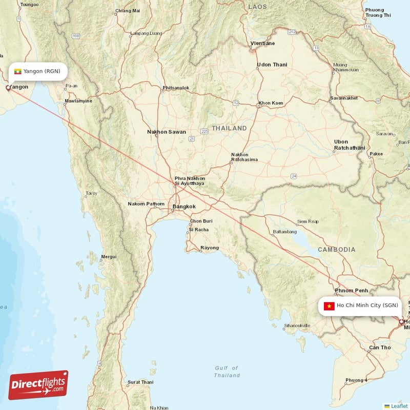 Direct flights from Yangon to Ho Chi Minh City, RGN to SGN non-stop - Directflights.com