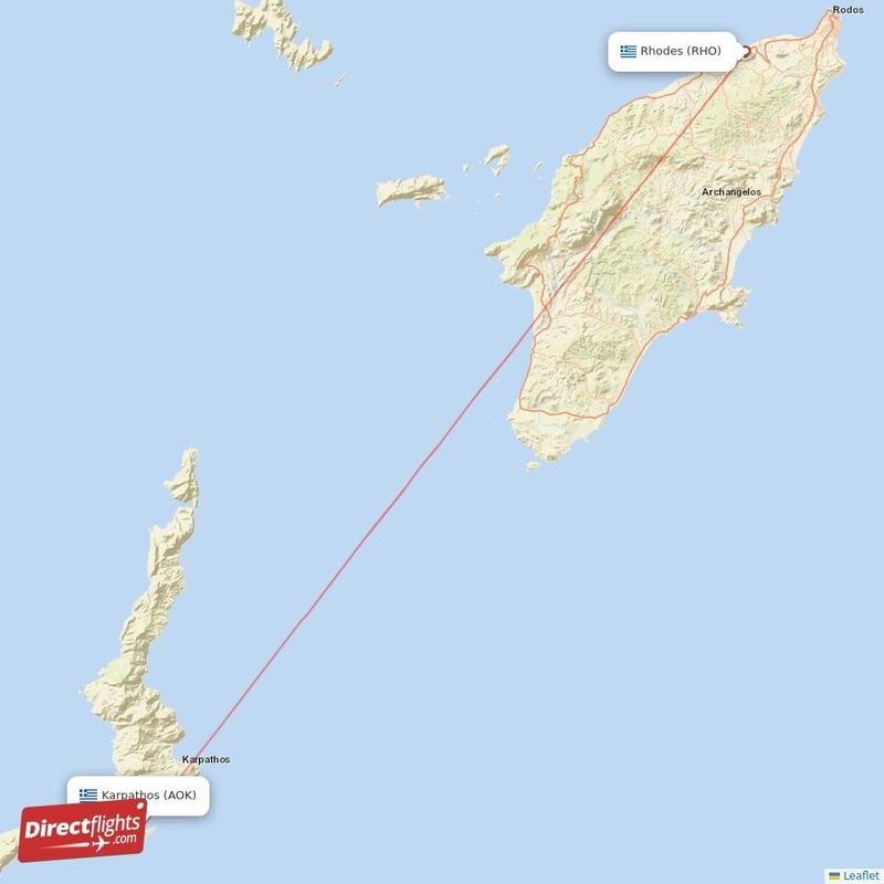 Direct flights from Rhodes to Karpathos, RHO to AOK non-stop - Directflights.com