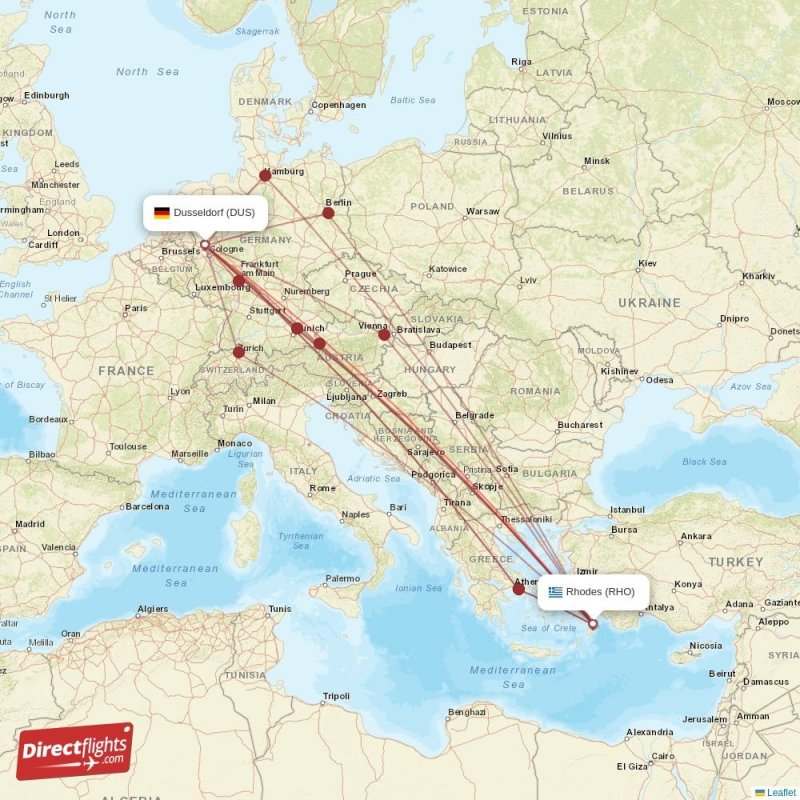 Direct flights from Rhodes to Dusseldorf (RHO-DUS) - Directflights.com