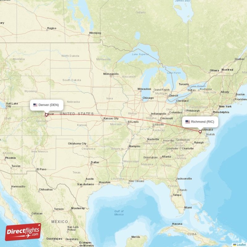 Direct flights from Richmond to Denver, RIC to DEN non-stop - Directflights.com