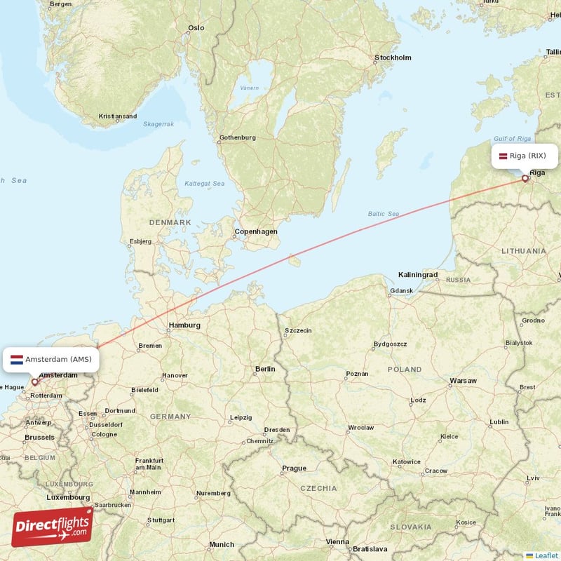 Direct flights from Riga to Amsterdam, RIX to AMS non-stop - Directflights.com