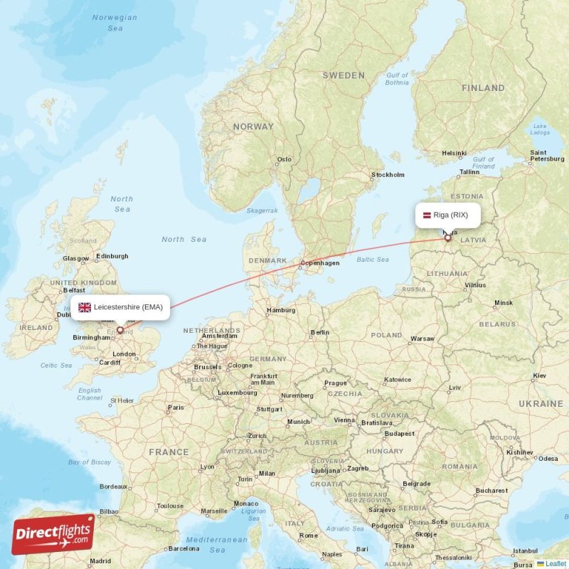 Direct flights from Riga to Leicestershire (RIX-EMA) - Directflights.com