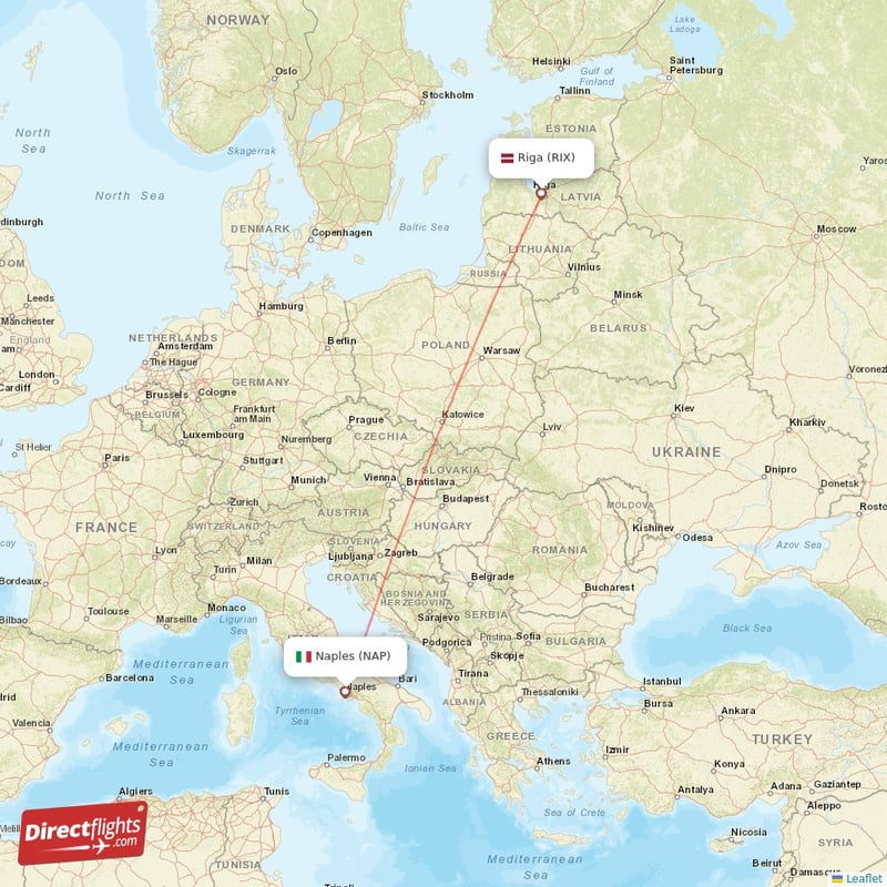 Direct flights from Riga to Naples, RIX to NAP non-stop - Directflights.com