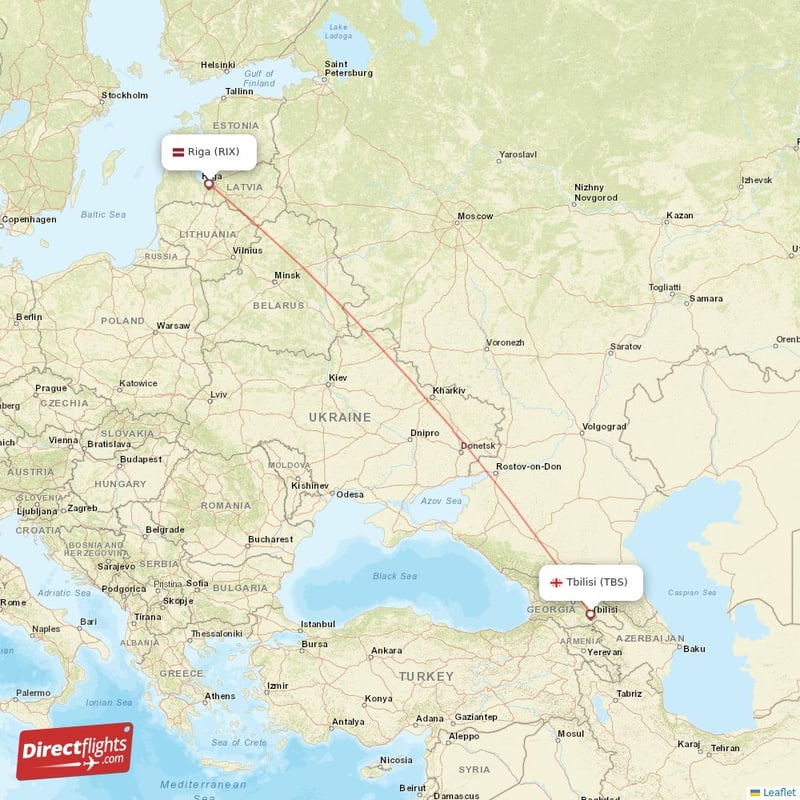 Direct flights from Riga to Tbilisi, RIX to TBS non-stop - Directflights.com