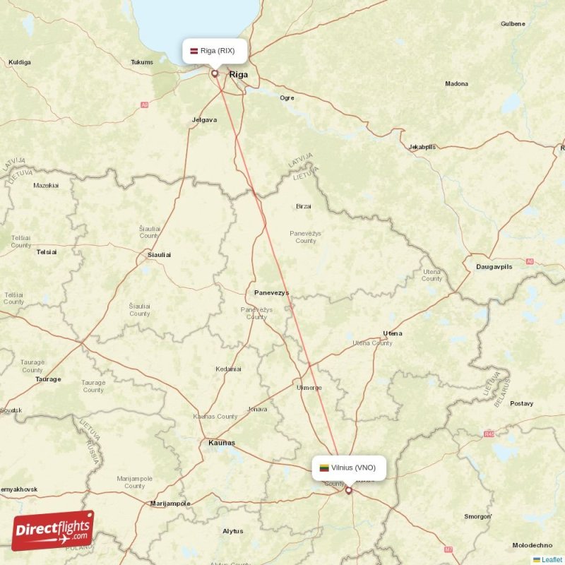 Direct flights from Riga to Vilnius, RIX to VNO non-stop ...
