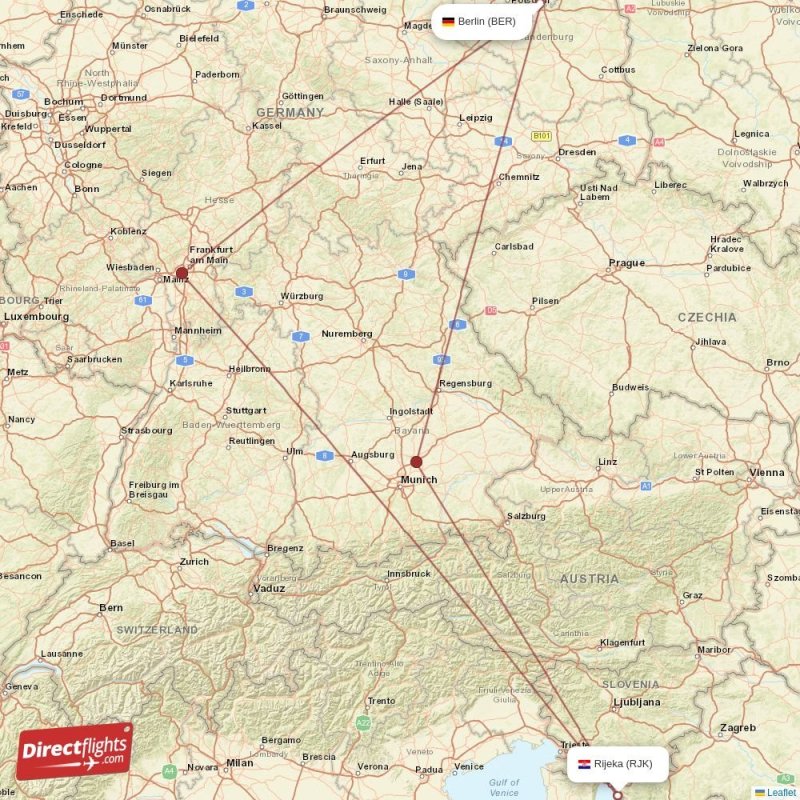 Direct flights from Rijeka to Berlin, RJK to BER non-stop ...