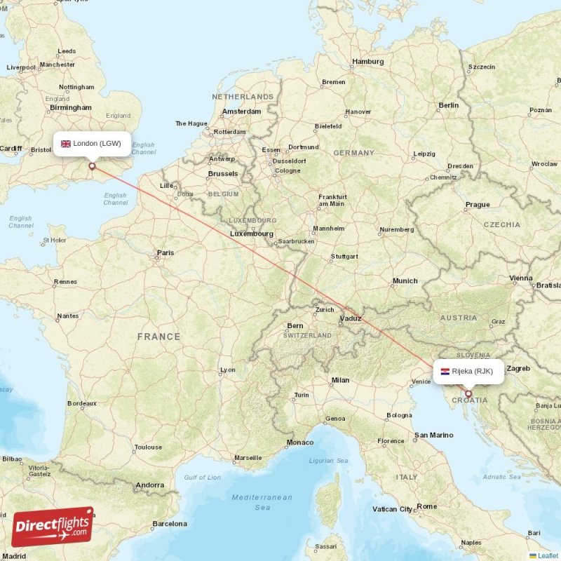 Direct flights from Rijeka to London, RJK to LGW non-stop ...
