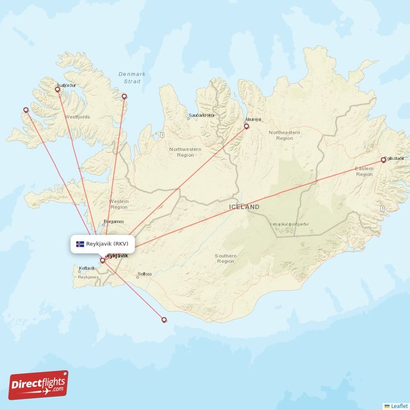 Direct flights from Reykjavik - 6 destinations - RKV, Iceland - Directflights.com