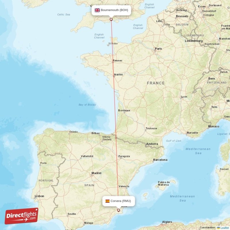 Direct flights from Corvera to Bournemouth, RMU to BOH non-stop ...