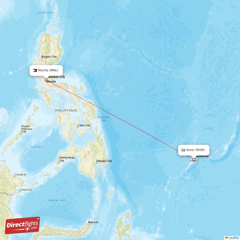 Direct flights from Koror to Manila, ROR to MNL non-stop - Directflights.com