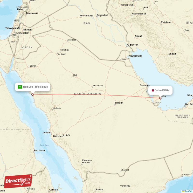 Direct flights from Red Sea Project to Doha, RSI to DOH non-stop - Directflights.com