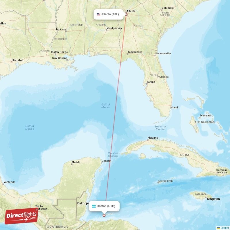 Direct flights from Roatan to Atlanta (RTB-ATL) - Directflights.com