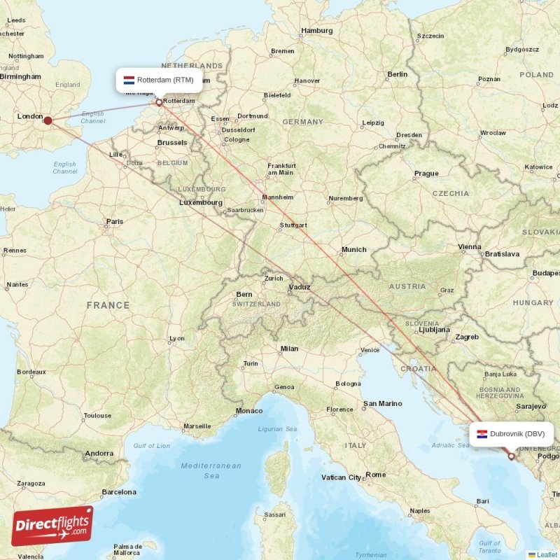 Direct flights from Rotterdam to Dubrovnik (RTM-DBV) - Directflights.com