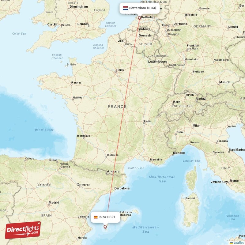 Direct flights from Rotterdam to Ibiza, RTM to IBZ non-stop - Directflights.com
