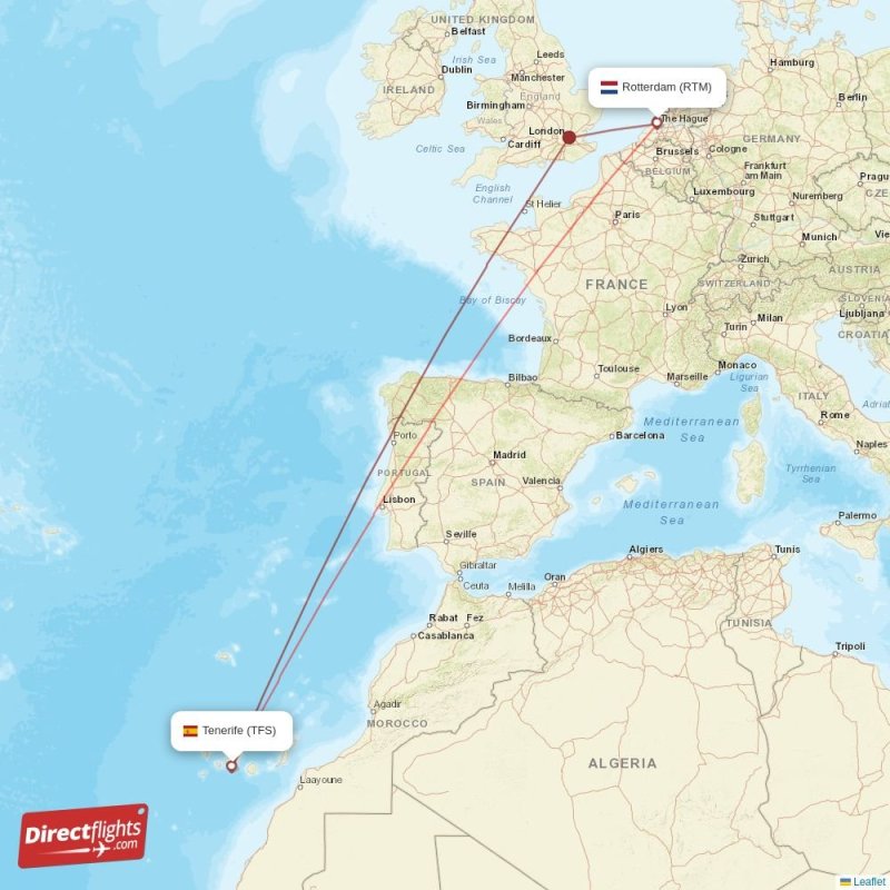 Direct flights from Rotterdam to Tenerife (RTM-TFS) - Directflights.com