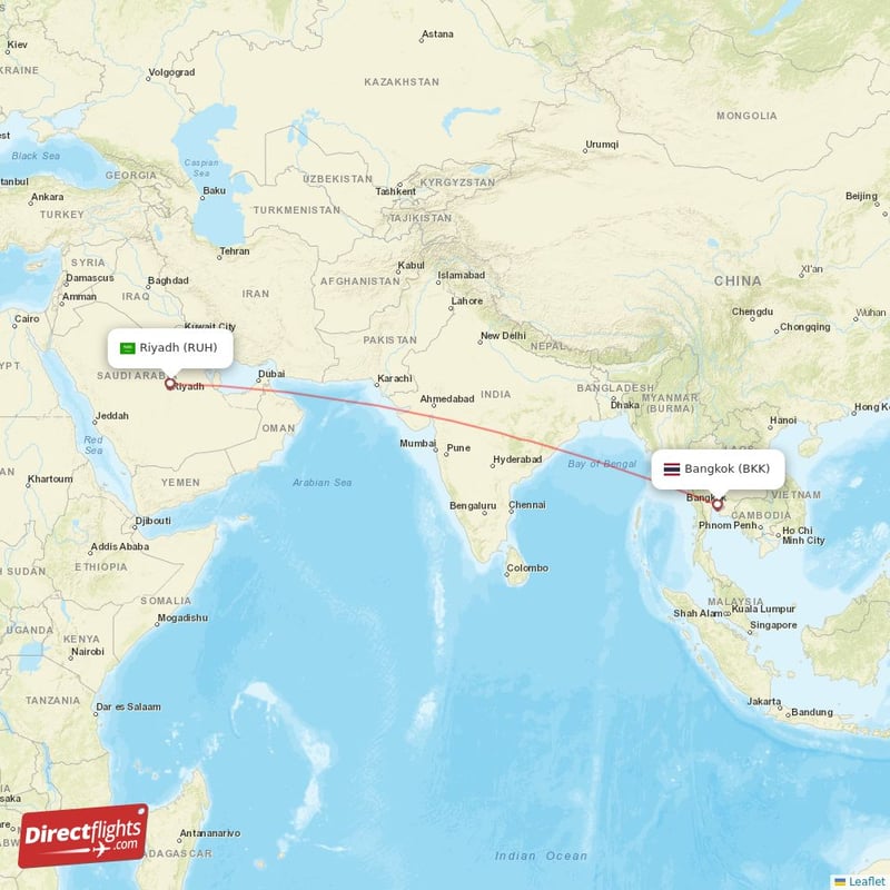 Direct flights from Riyadh to Bangkok, RUH to BKK non-stop - Directflights.com