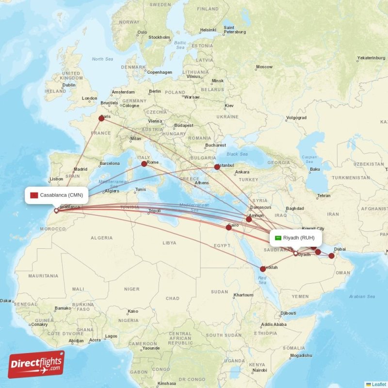Direct flights from Riyadh to Casablanca, RUH to CMN non-stop ...