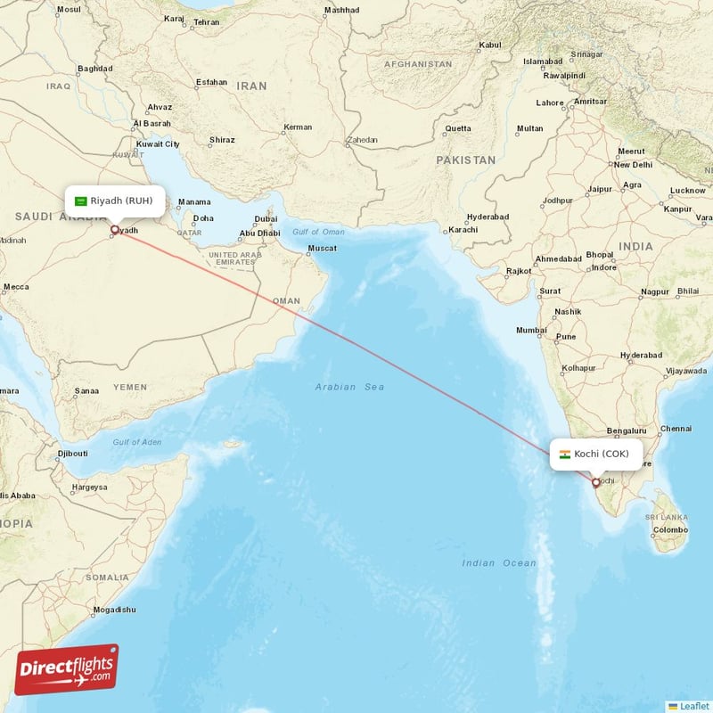 Direct flights from Riyadh to Kochi, RUH to COK non-stop ...